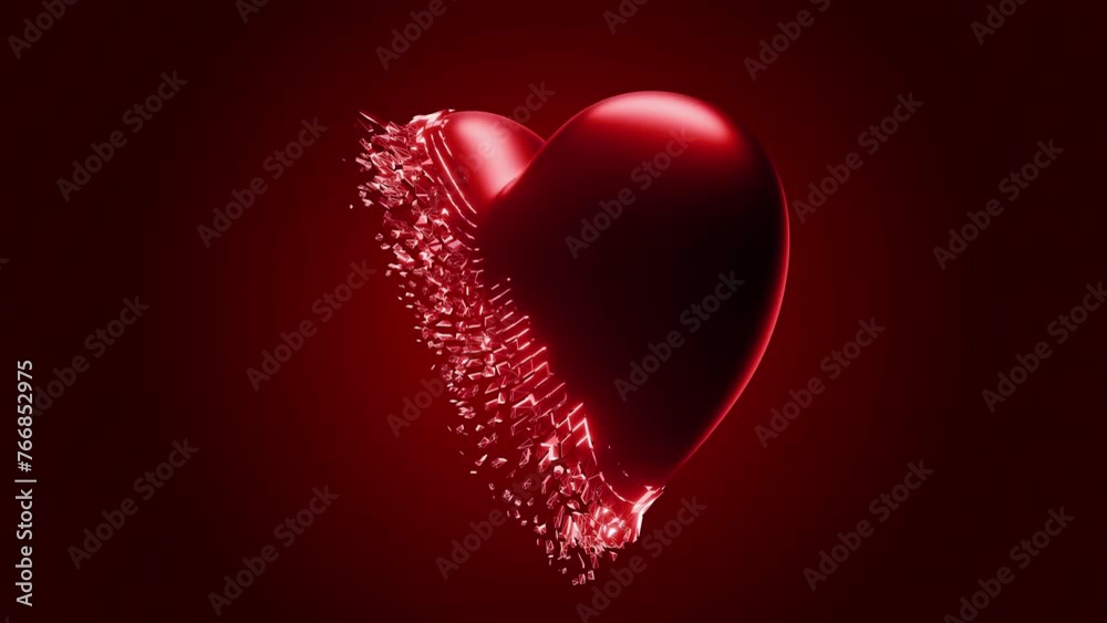 Red heart animation. Gathering together to form a red heart shape on ...