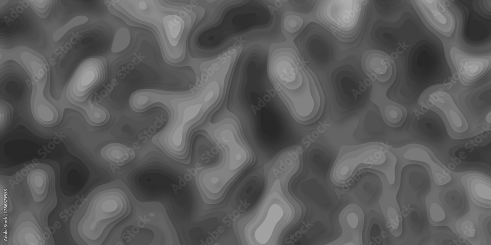 3D Stylized topographic contour map. Geography scheme and terrain ...