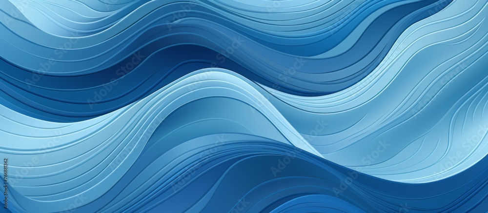 A close up of an electric blue wind wave on an azure background ...