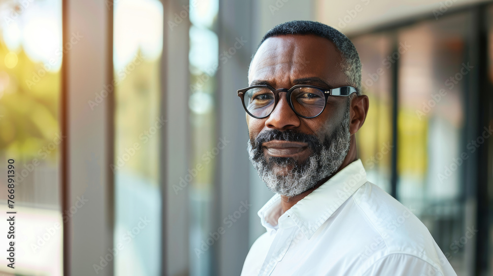 Handsome 45 years old gentle black African American man, wearing ...