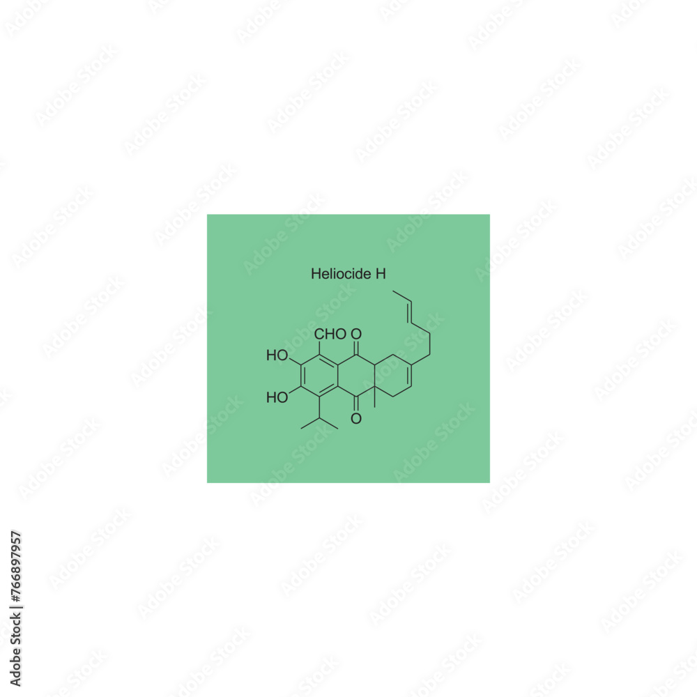 Heliocide H skeletal structure diagram.Sesterterpene compound molecule ...