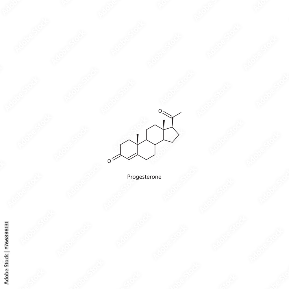 Progesterone skeletal structure diagram.Progesterone hormone compound ...