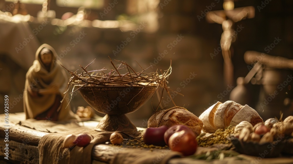 images of Jesus' Last Supper With Passion Objects, Communion And ...