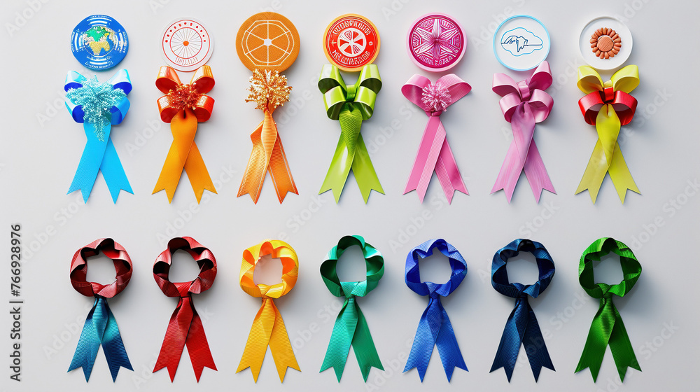Ribbons and Symbols for Global Health Awareness Campaigns Stock ...