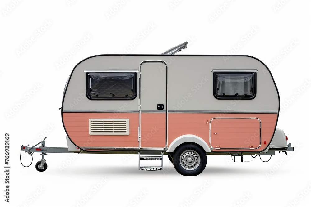 Caravan isolated over white background with clipping path. Full Depth ...