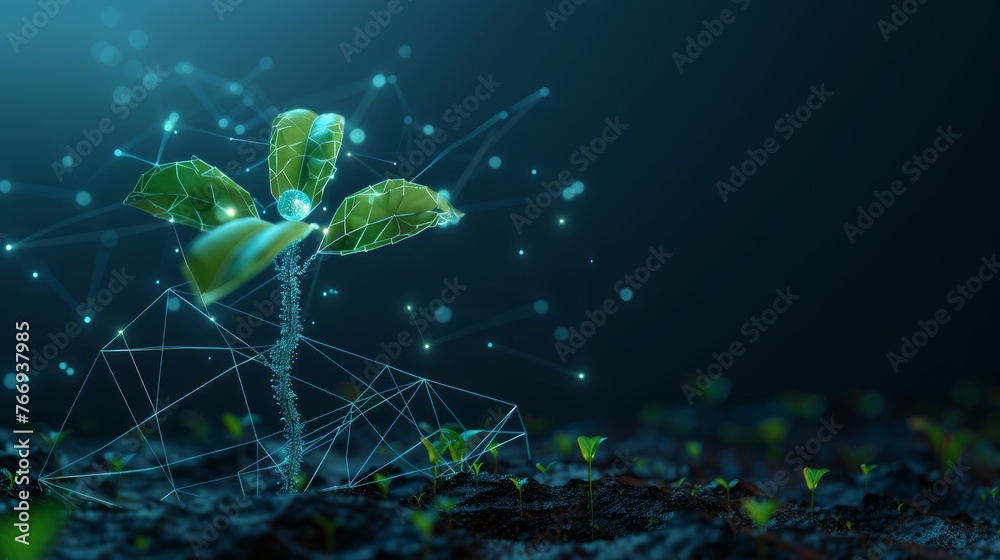 An abstract 3D animation of a biotechnology concept, with a digital ...