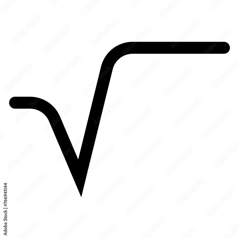 Mathematical sign square root, square root icon for calculations Stock ...