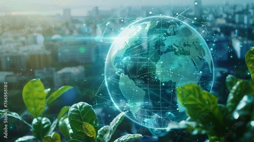 Concept of environmentally friendly technology. Sustainable development ...