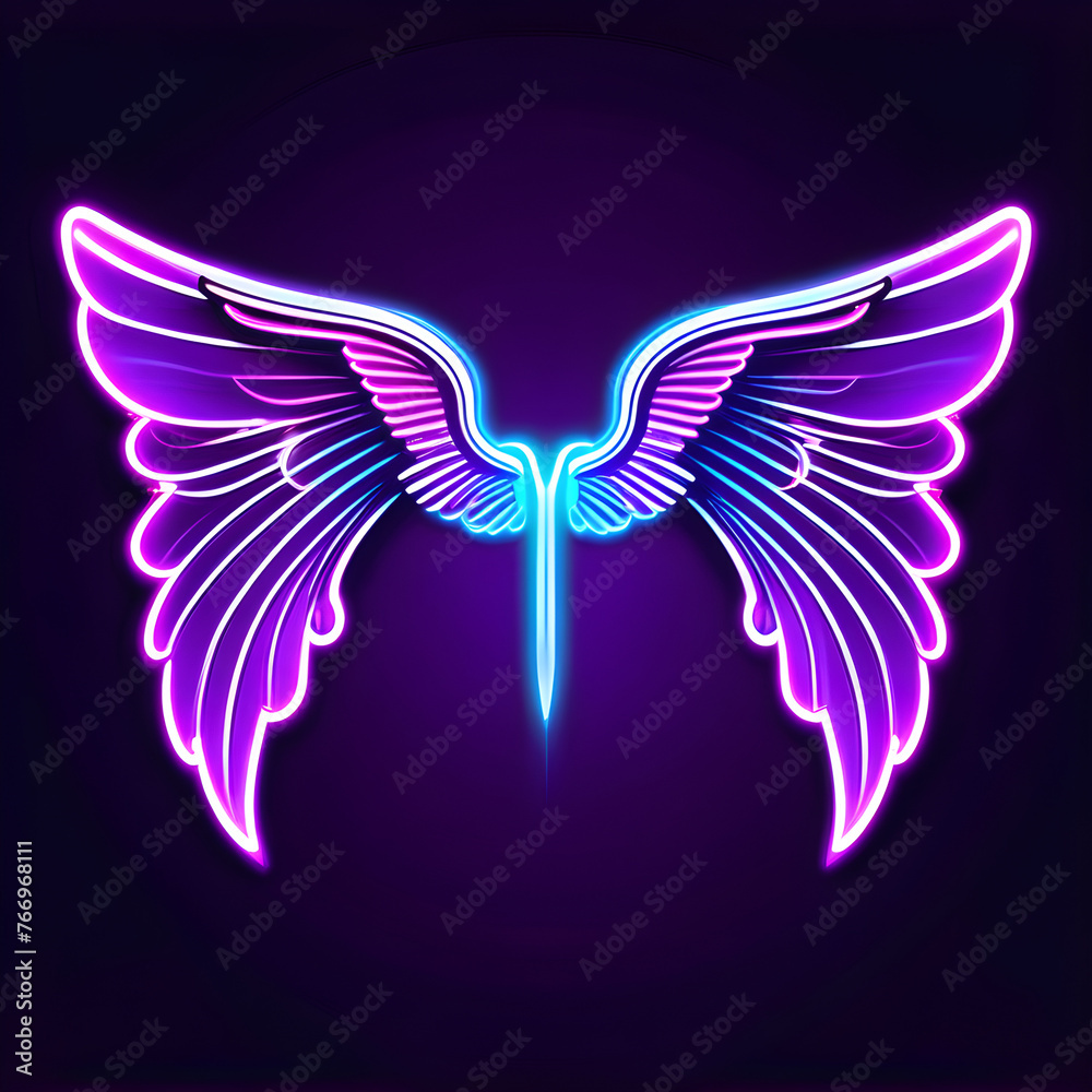 Purple Neon Angel Wings: Illuminating Your Designs with Elegance ...