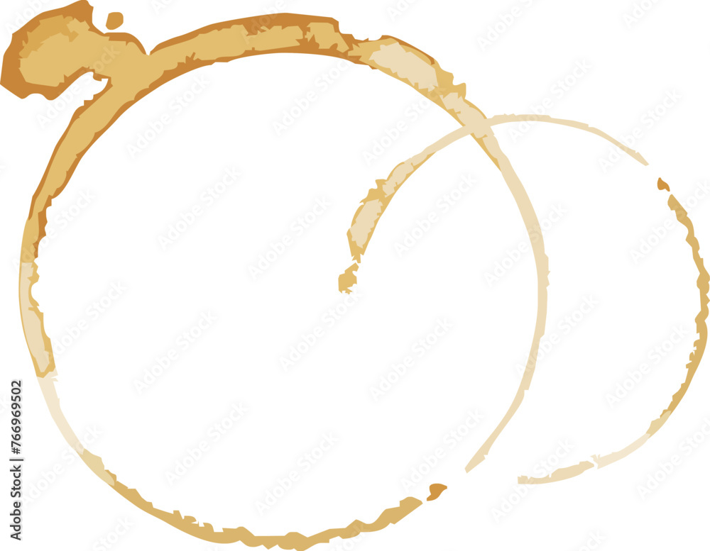 Vector coffee cup stains, coffee stains isolated on a transparent ...