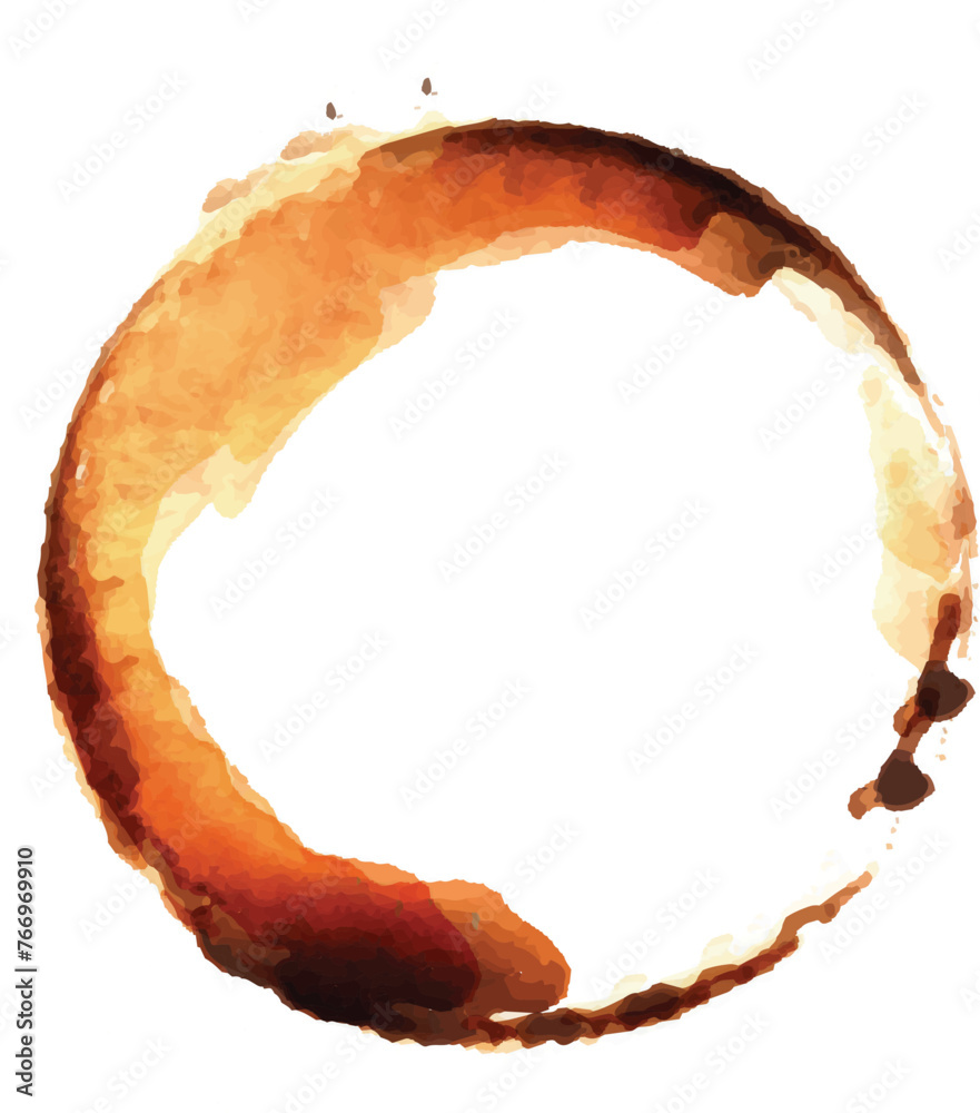 Vector coffee cup stains, coffee stains isolated on a transparent ...