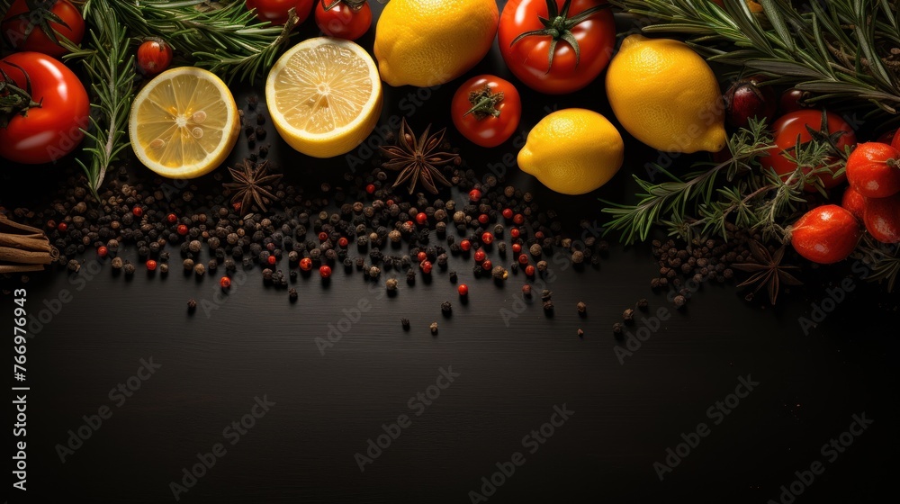 Dark food background with empty black stone Stock Illustration | Adobe ...