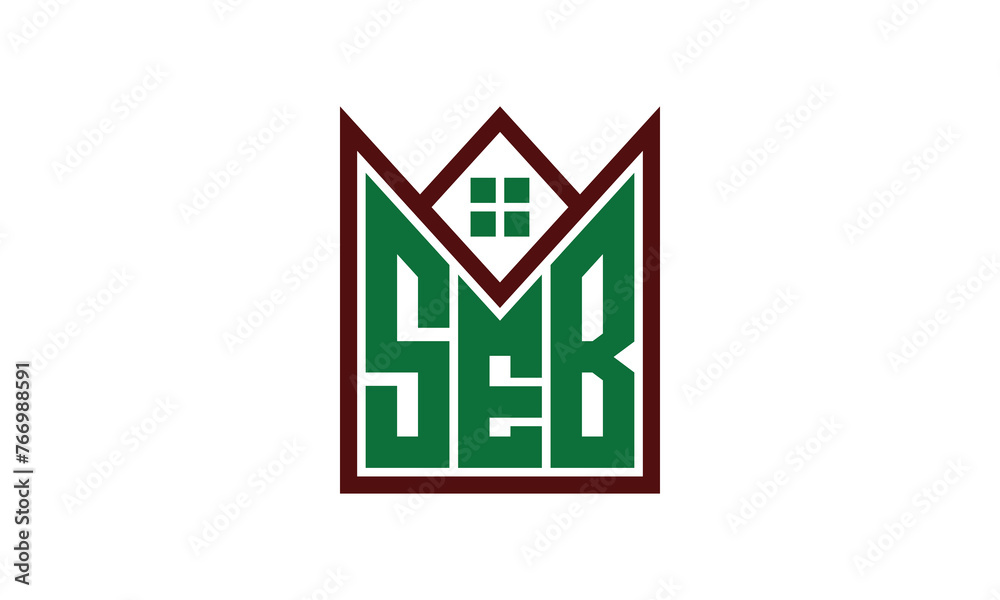 SEB initial letter builders real estate logo design vector ...