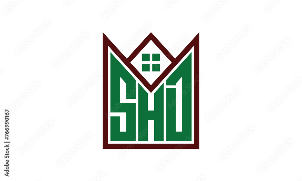 SHD initial letter builders real estate logo design vector ...