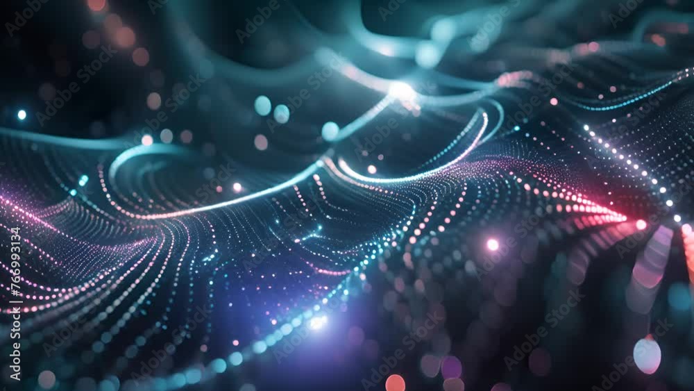 A stunning 3D animation featuring a fluid, abstract graph with peaks ...