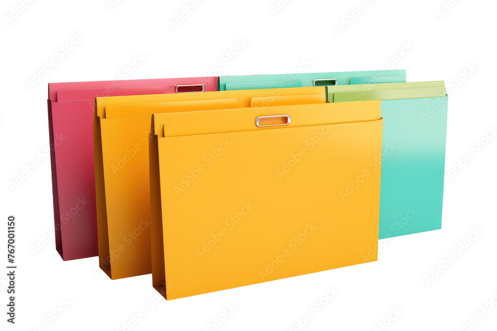 Group of Folders Arranged Together. On a Clear PNG or White Background ...