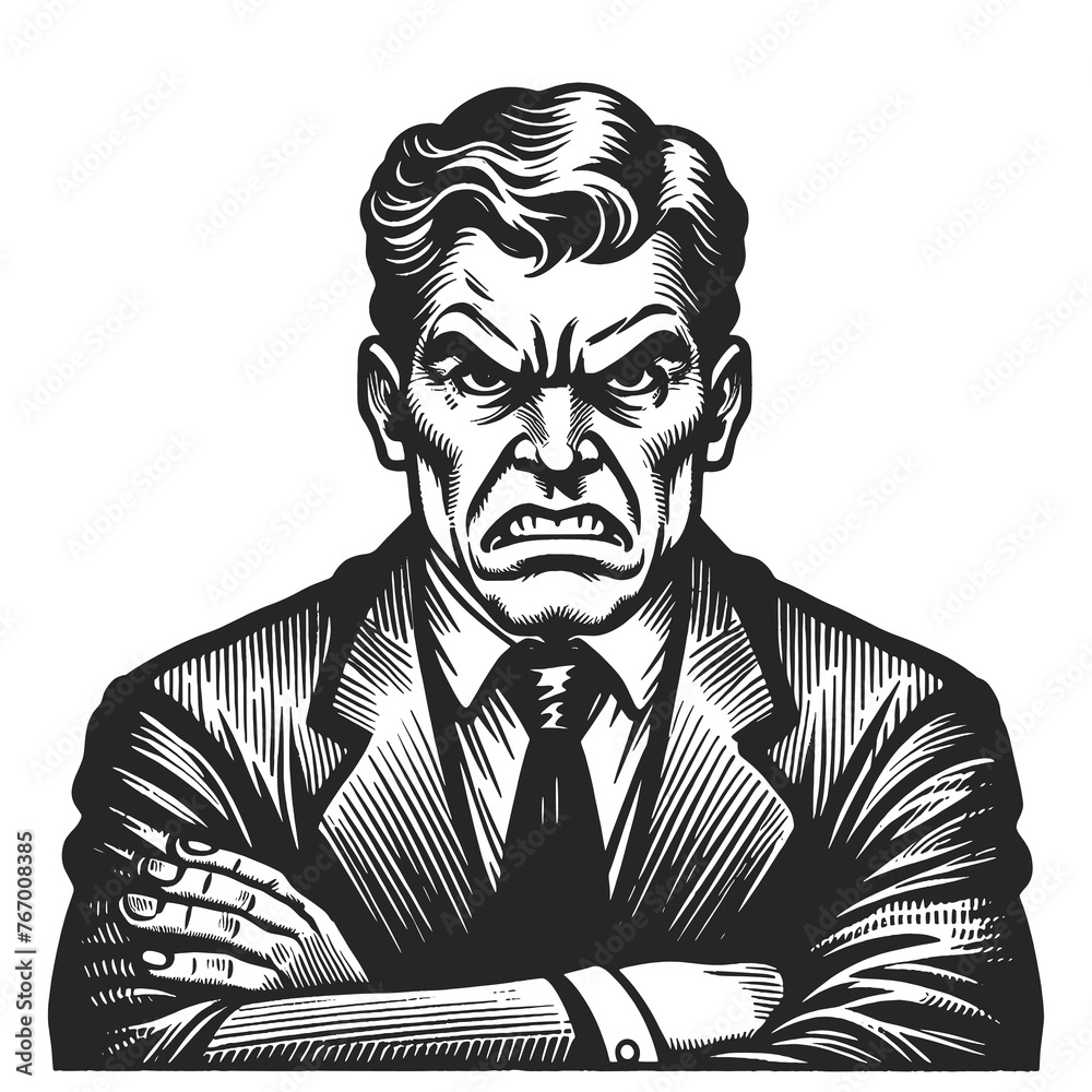 angry man boss shouting yelling, with a strong expression and detailed ...