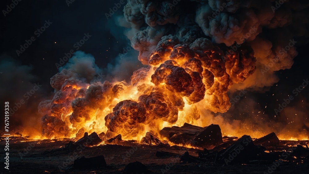 Fire in the fireplace, explosion wallpaper, fire explosion wallpaper ...