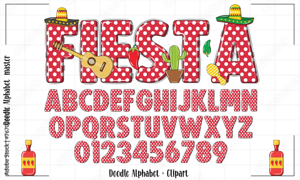 Mexican alphabet png files bundle, Mexican doodle letters png, Mexican ...