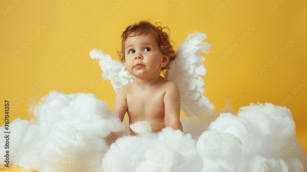 Fantasy portrait of a cute little newborn baby Baby Angel Wings ...