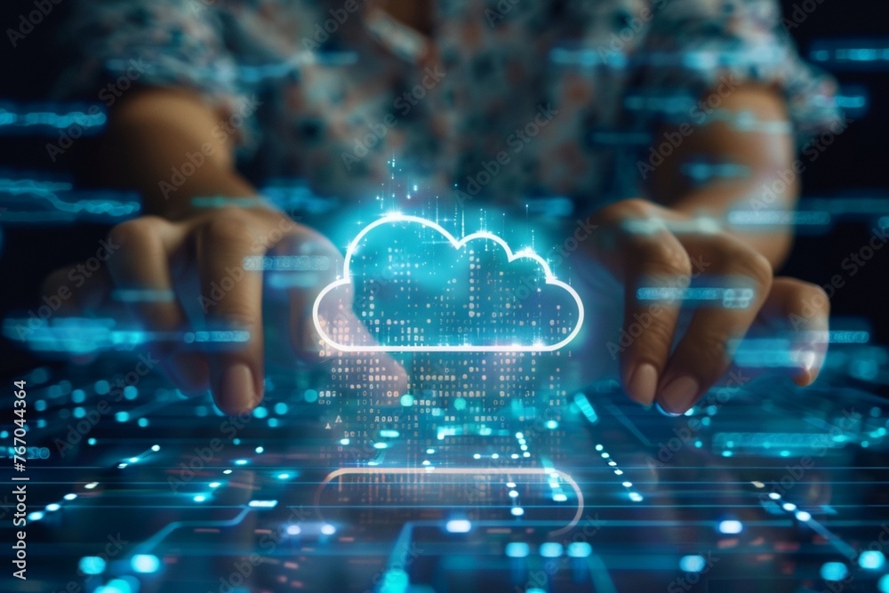 PaaS, Platform as a Service concept. Cloud computing service on ...