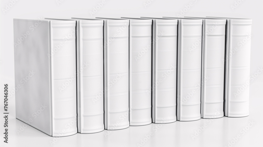 Mock-up of many book spines in same thickness and height with blank ...
