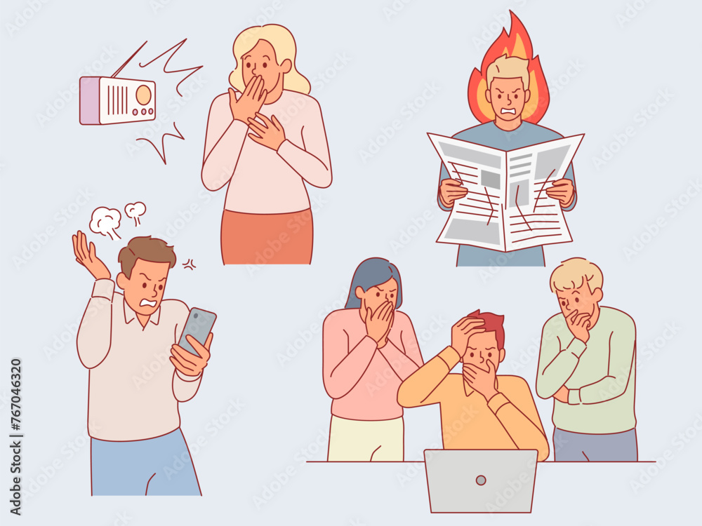 People getting bad news. Negative reaction to stressful information ...
