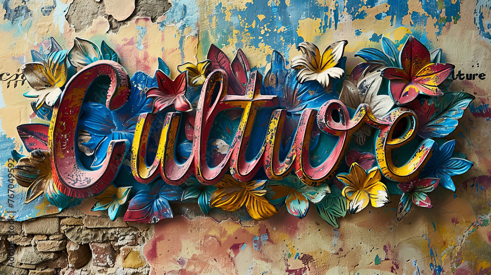 The word "Culture" is boldly displayed on a single colored background ...