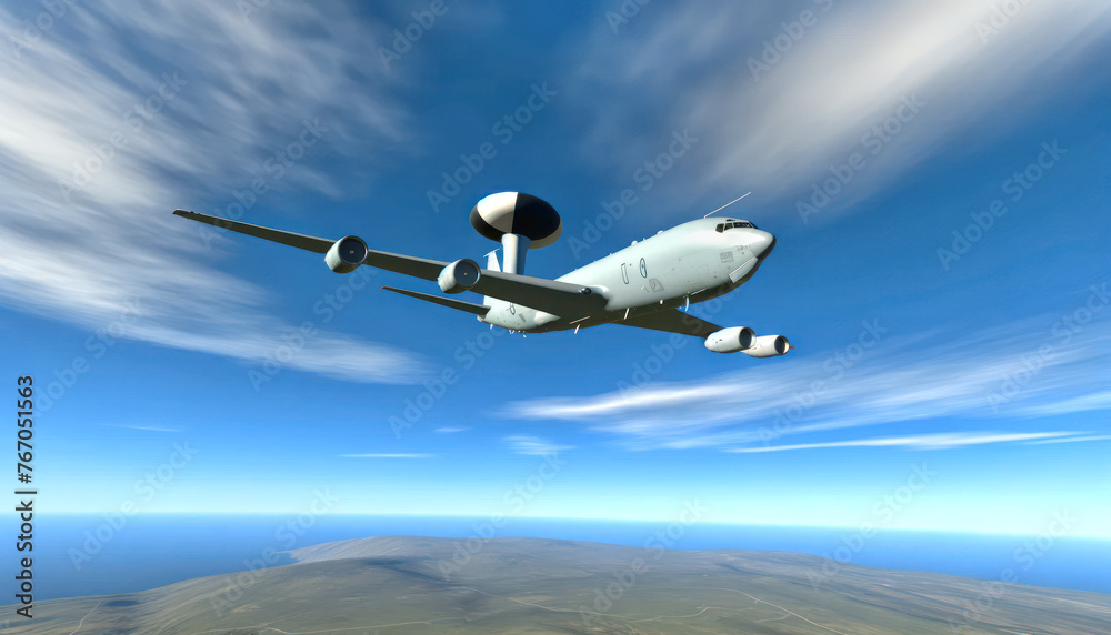 Symbol picture: Strategic air defense mission. NATO surveillance Boeing ...