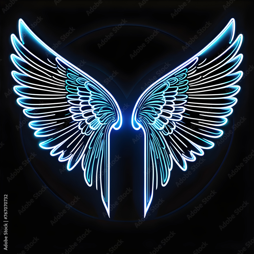 Neon Angel Wings: Illuminate Your Designs with Heavenly Icons ...