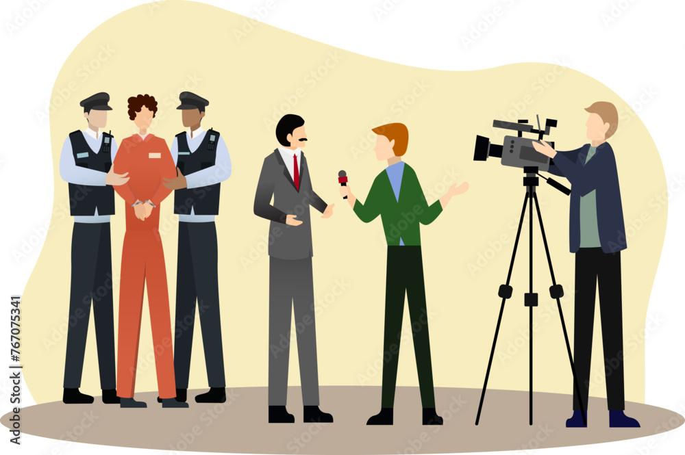 the lawyer tells the journalist that the criminal has been arrested ...