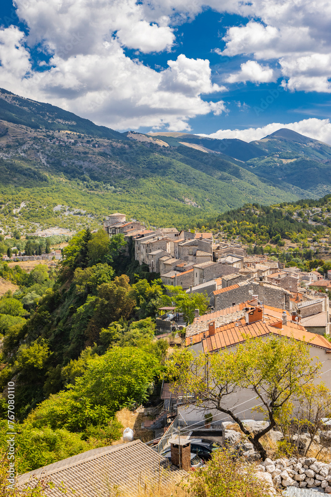 The beautiful village of Villalago, in the province of L'Aquila in ...