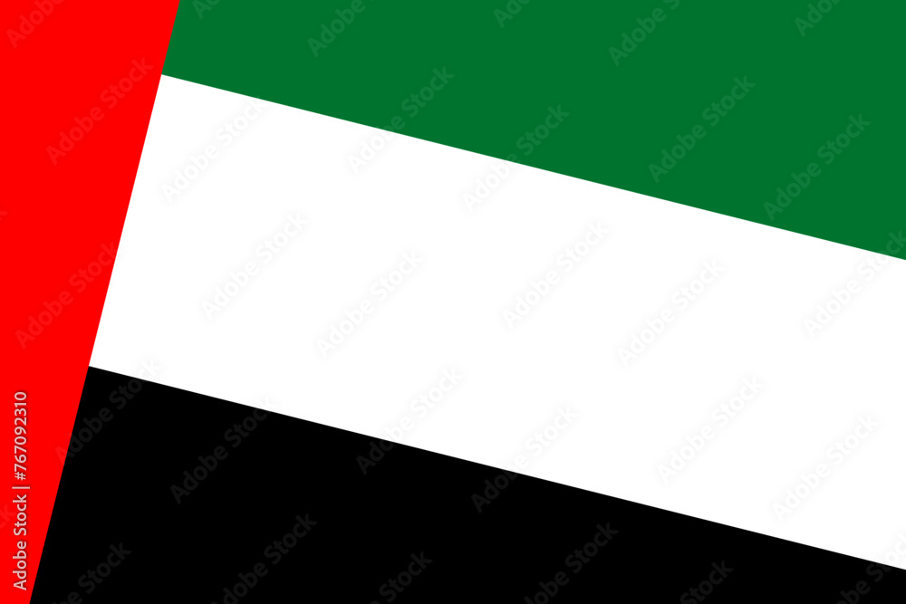 United Arab Emirates flag - rectangular cutout of rotated vector flag ...