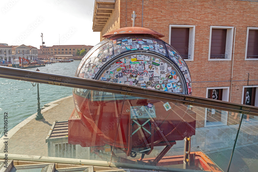 Constitution Bridge Wheelchair Cabin Vandalism in Venice Italy Stock ...