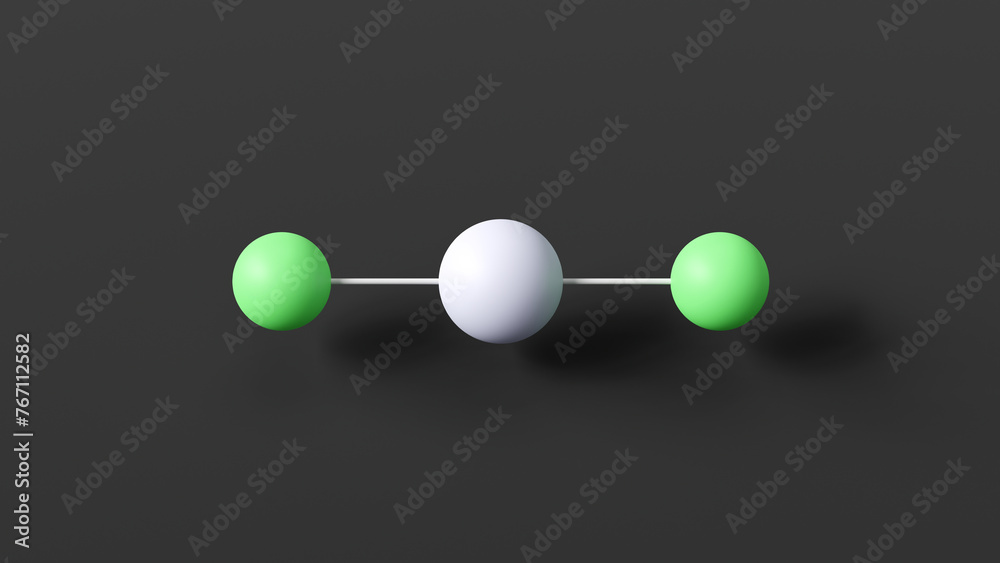 zinc chloride molecular structure, chlorides, ball and stick 3d model ...