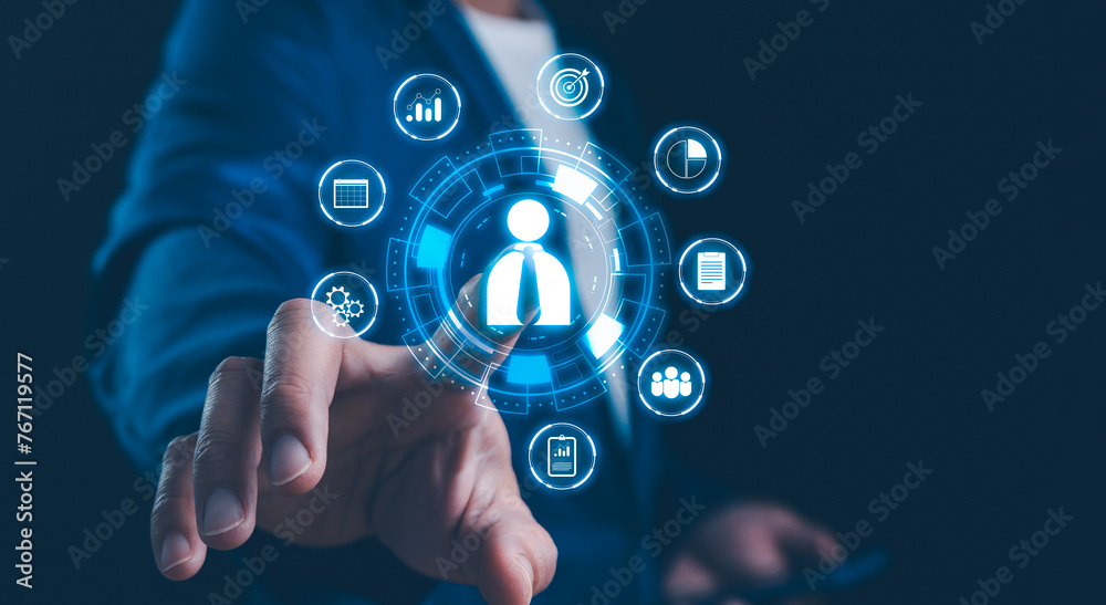 Human Resources Management. HR Business concept. he interaction ...