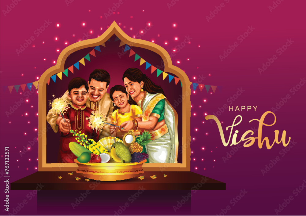 Happy Vishu greetings. April 14 Kerala festival with Vishu Kani, vishu ...