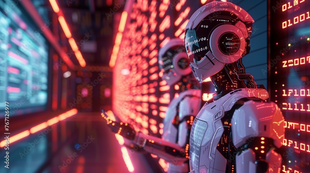 Cybersecurity AI detecting scams, depicted as digital detectives ...