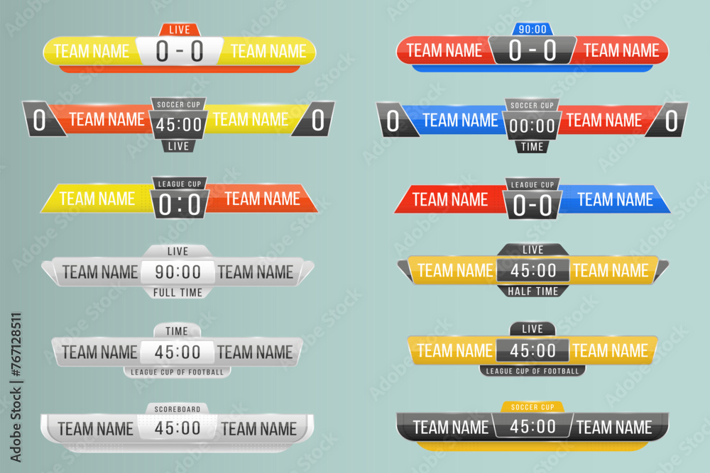 Scoreboard broadcast template and lower titles for football and soccer ...