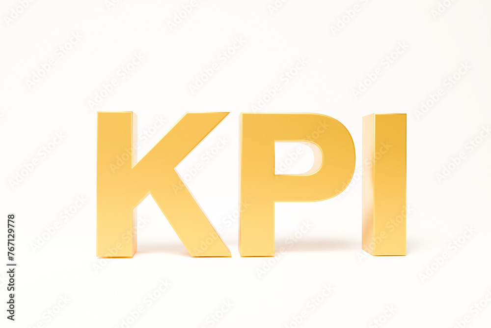 3D Golden KPI - Key Performance Indicator isolated on white background ...
