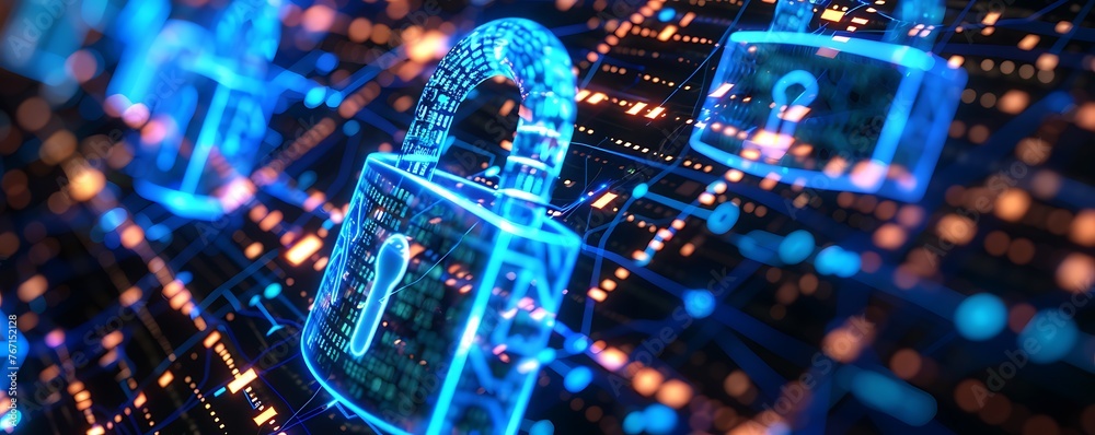 Fortifying Digital Frontiers, Conceptualizing Cyber-Security Barrier Stock Illustration | Adobe ...