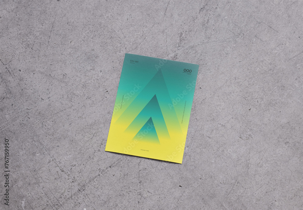 Mockup of customizable A5 poster Stock Template | Adobe Stock