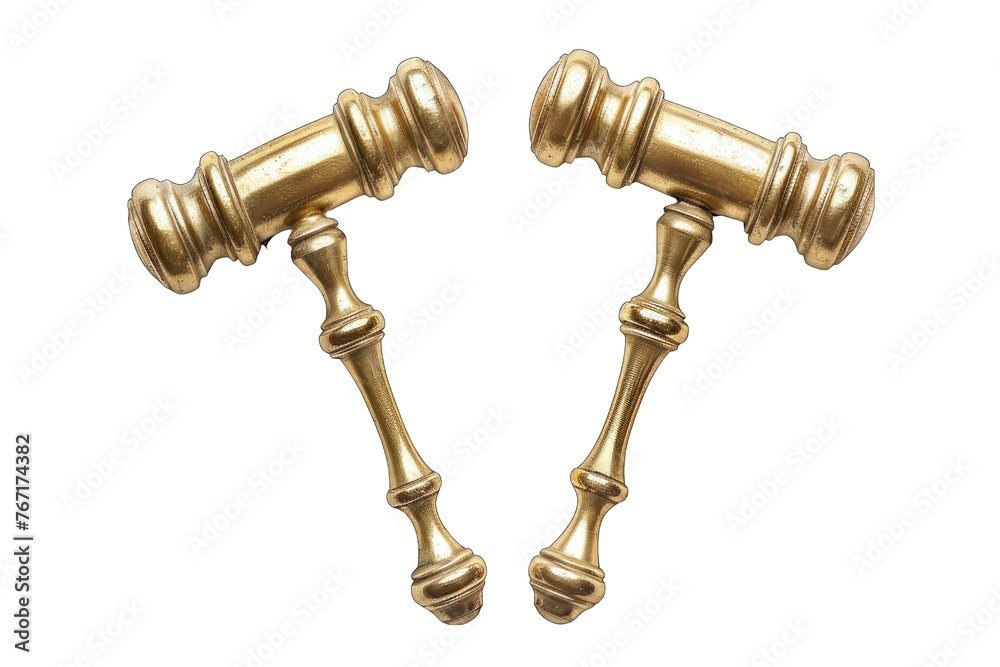 Gavels symbolizing judicial authority ,isolated on white background or ...