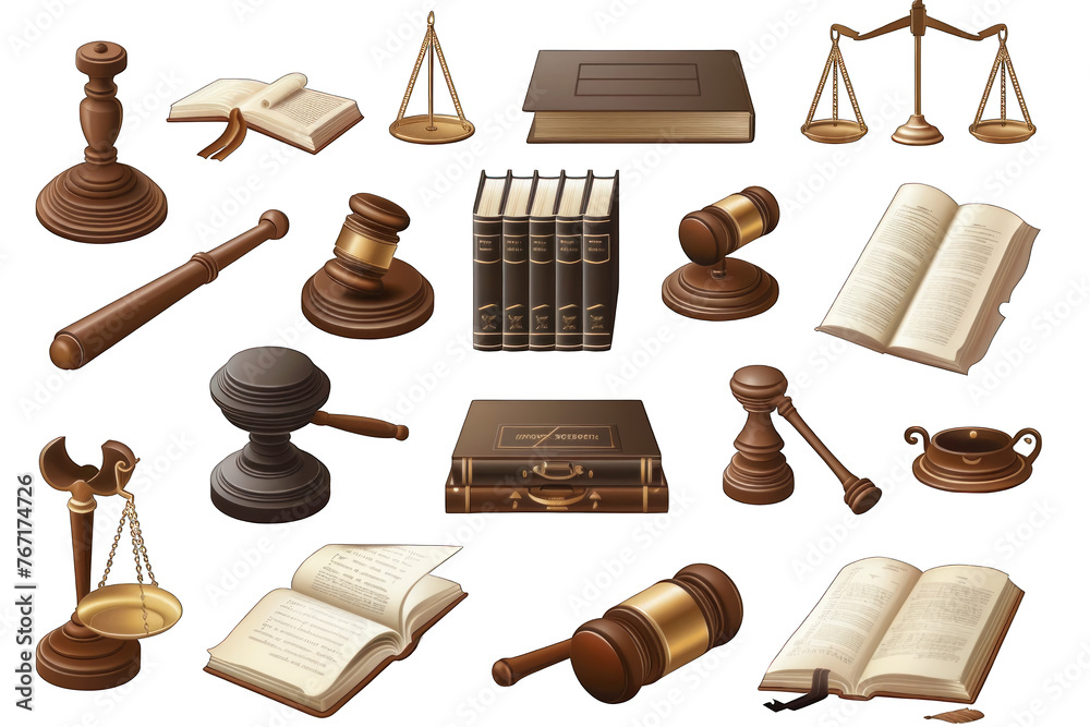 ภาพประกอบสต็อก Legal case icons implying various types of legal cases ...