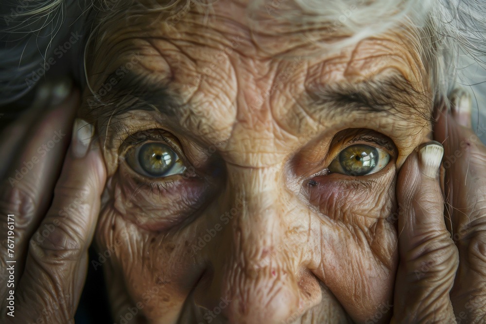 Soft wrinkles around her eyes, a testament to a life well-lived. Her ...