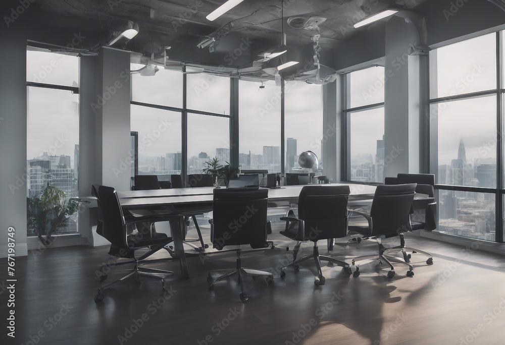 Conference room office room office with windows Zoom Virtual Background ...