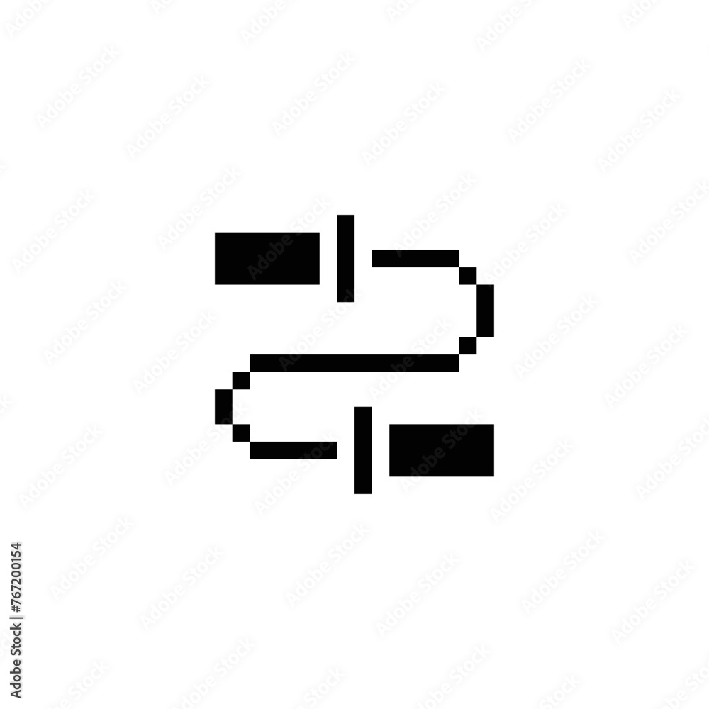Nunchucks edged weapons ninja pixel art icon. Video game sprite. Old ...