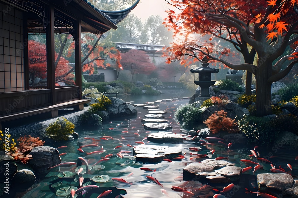 Tranquil Japanese Garden - Zen serenity in a meticulously designed ...