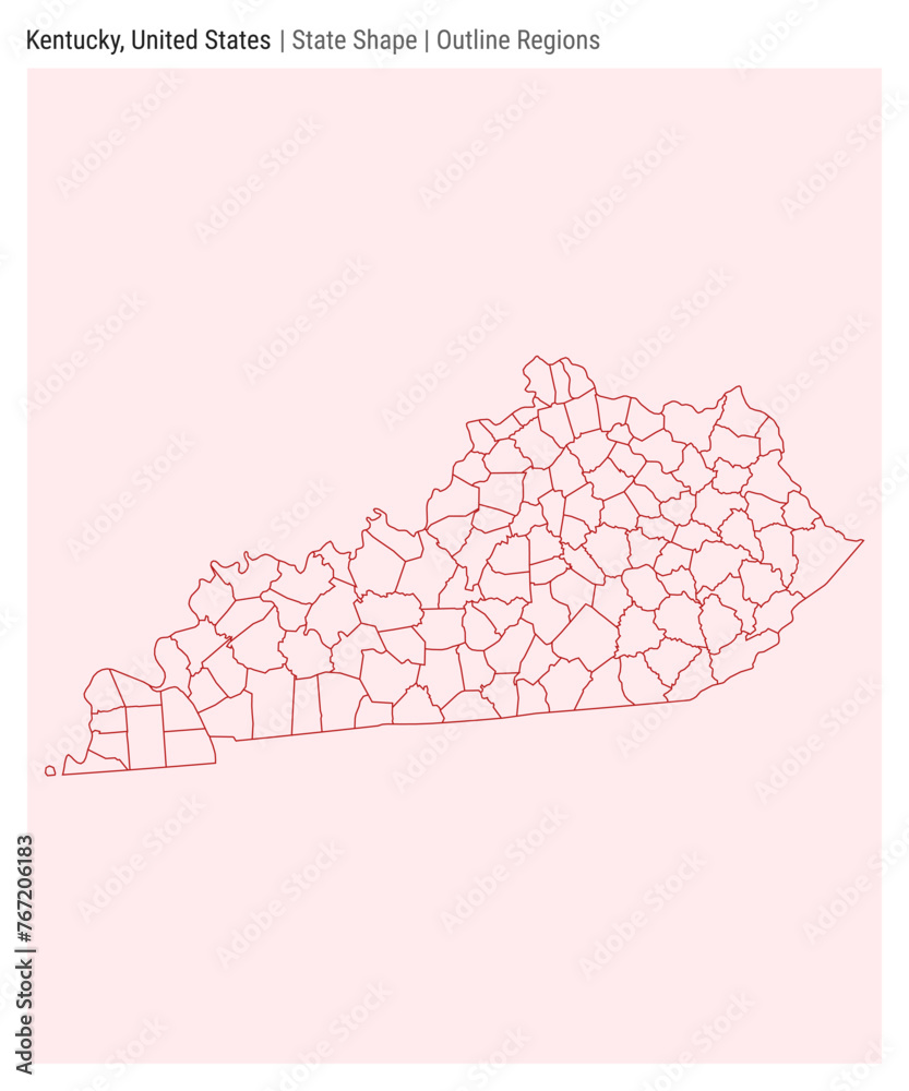 Kentucky, United States. Simple vector map. State shape. Outline ...