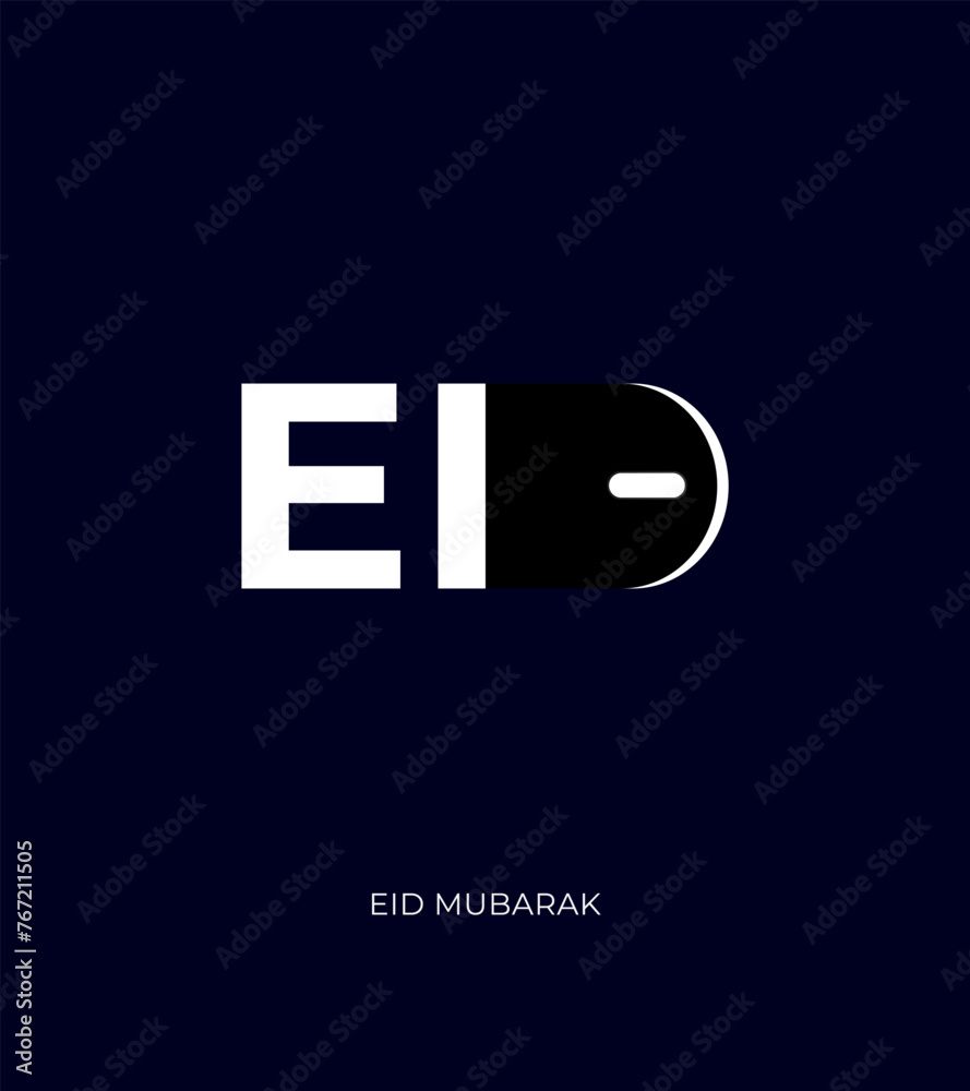 Eid Mubarak, mouse shape eid moon concept of eid celebration. Tech ...